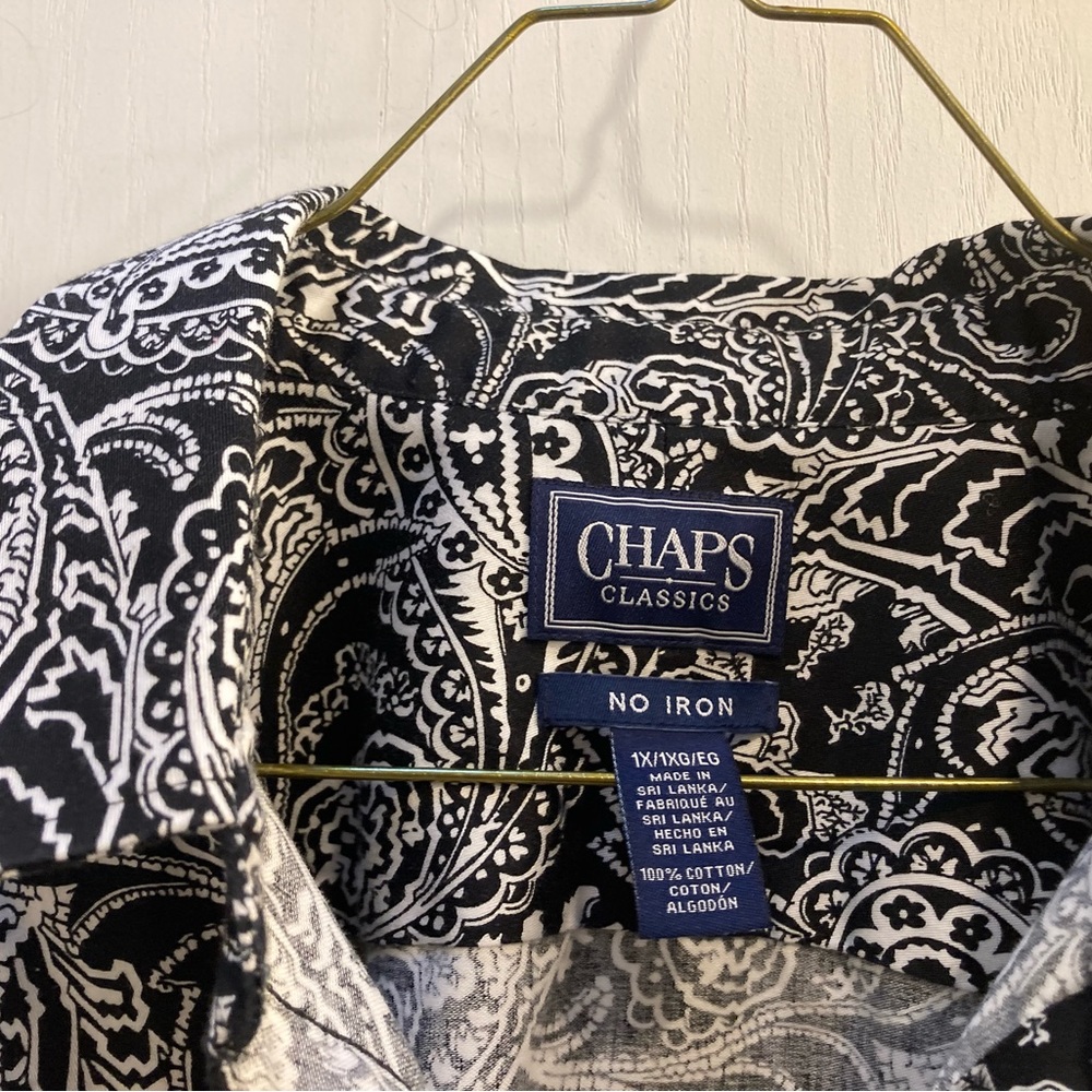 Crisp Black And White Chaps Button Down - Gem